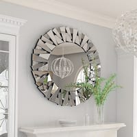 Elaina Circular Wall Mirror by Christopher Knight Home - Clear - N/A ...