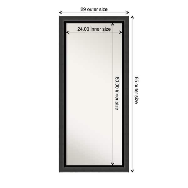 Non-Beveled Wood Full Length Floor Leaner Mirror - Tuxedo Black Frame ...