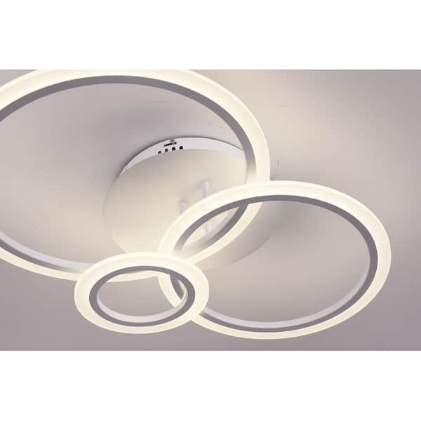 Modern Acrylic Dimmable Ceiling Light 3 Circle LED Lamp With Remote ...