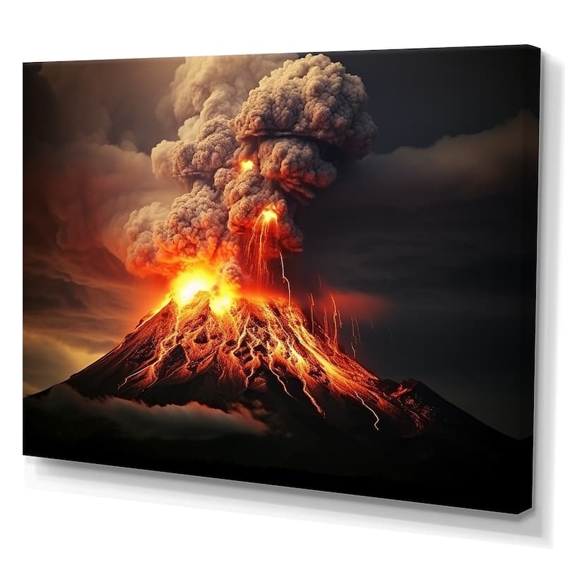 Designart "Volcano Volcanic Explosion III" Volcano Wall Art - Overstock ...