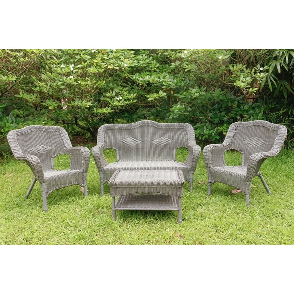Chelsea Resin Wicker 4-piece Conversation Set - On Sale - Bed Bath ...