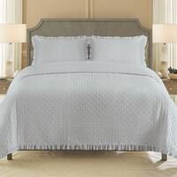 3-Piece Ruffled Edge Quilt and Ruffled Pillow Shams Set - Bed Bath ...