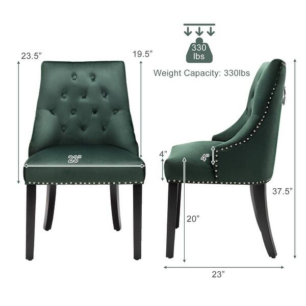 Modern Upholstered Button-Tufted Dining Chair with Naild Trim - Bed ...