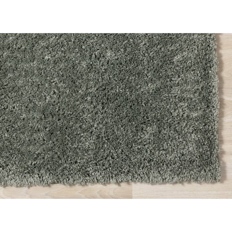 Taylor Collection - Plush Sage Green Shag Area Rug - Overstock - 42314032