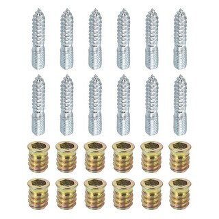 Hanger Bolts, Wood Dowel Screw Self-Tapping Screw with Threaded Insert Nuts Interface Hex Socket ...