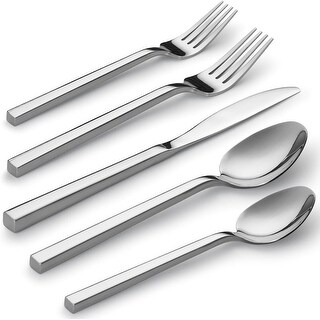 40 Piece Forged Silver Flatware Set Stainless Steel Flatware Set ...
