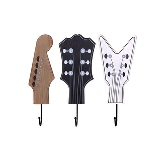Stratton Home Decor Set of 3 Decorative Guitar Shaped Wall Hooks - Bed ...