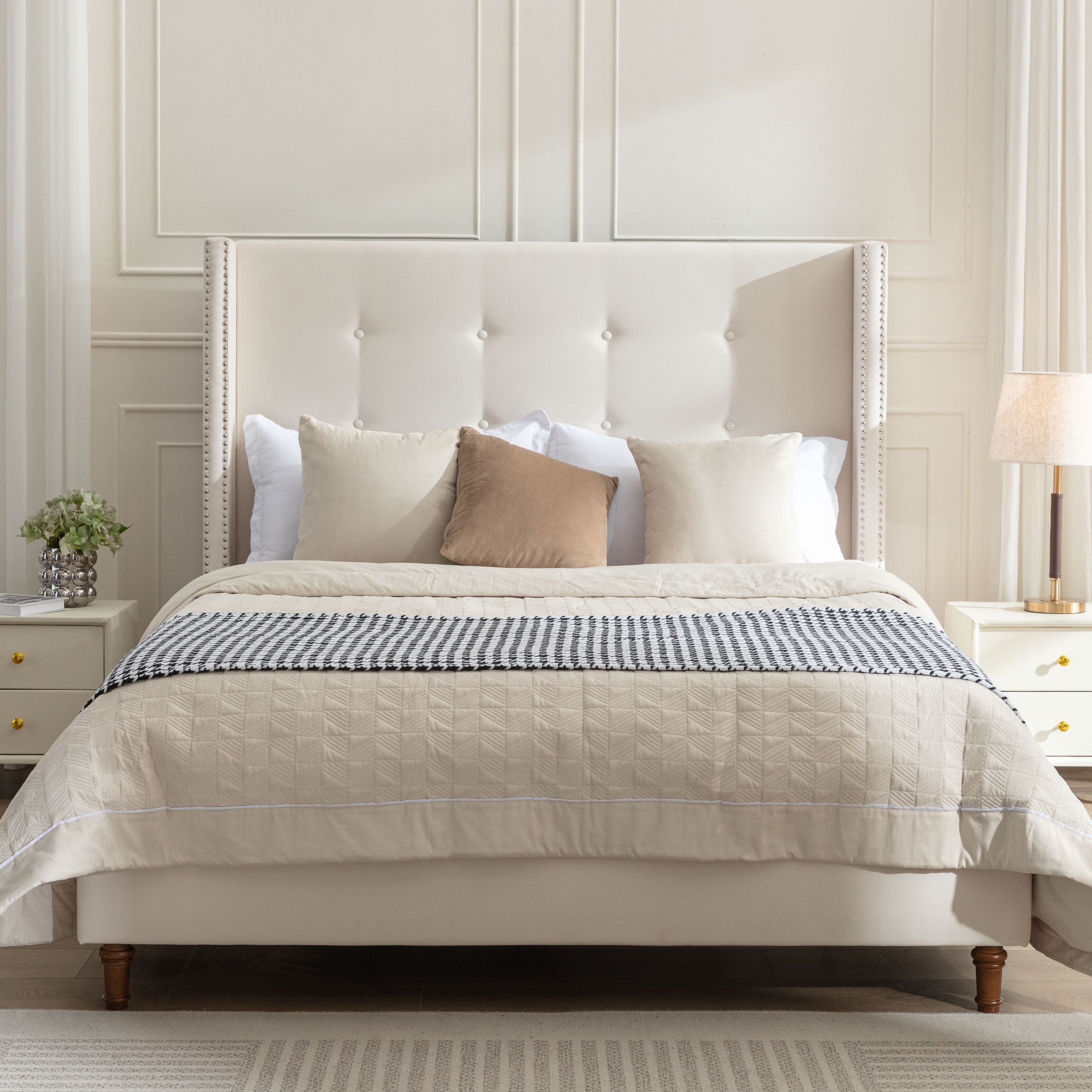 High headboard bed king store