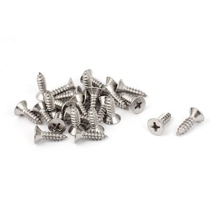 M4.8 x 16mm Cross Head Countersunk Self Tapping Screw 25 Pcs - Silver ...