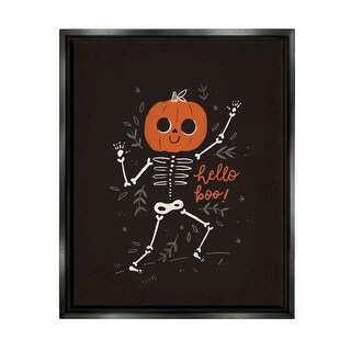 Stupell Hello Boo Halloween Smiling Skeleton Floater Canvas Wall Art by ...