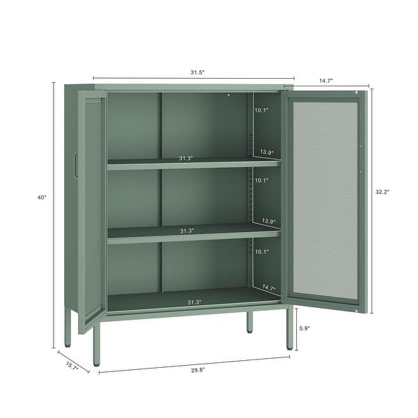 Manhattan Comfort Amelia 31.5 Accent Cabinet with 3 Adjustable Shelves ...