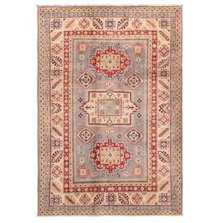 ECARPETGALLERY Hand-knotted Finest Ghazni Grey Wool Rug - 4'1 x 6'0 ...