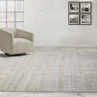 Hand Knotted Sherpa Slate,Ivory Tibetan Wool Modern Oriental Area Rug ...