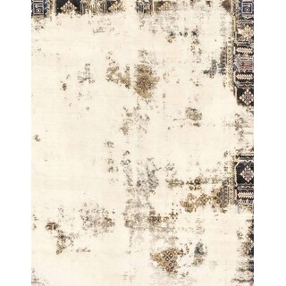 Ahgly Company Machine Washable Abstract Blanched Almond Beige Area Rugs ...