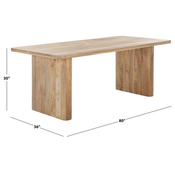 SAFAVIEH Couture Collection Hewlett Natural Wood 80" Dining Table - 80 ...