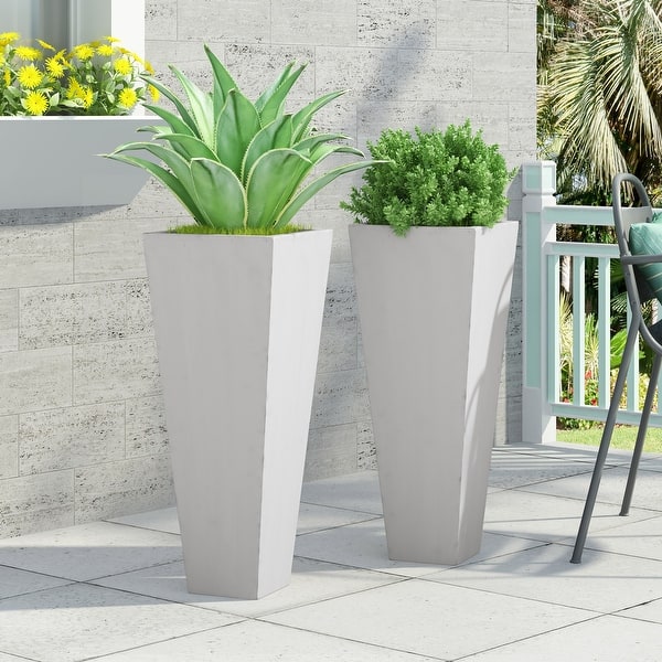 rectangular stone garden planters