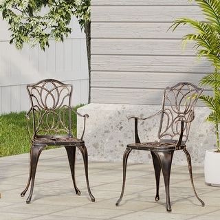 Tucson Cast Aluminum Outdoor Dining Chairs by Christopher Knight Home ...