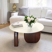 Sagebrook Home Modern 17"H Marble/Wood Abstract Oval Coffee Table - 30 ...