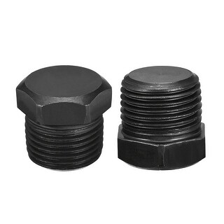 Outer Hex Head Socket Pipe Fitting Plug 2Pcs - Black - 3/8NPT - Bed ...