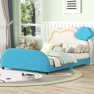 Twin Size Eye-catching Design Upholstered Platform Bed with Cloud ...