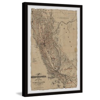 'California Vintage Map' Framed Painting Print - Bed Bath & Beyond ...