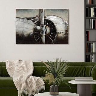 "Plane Propeller" Mixed Media Iron Hand Painted Dimensional Wall Art ...