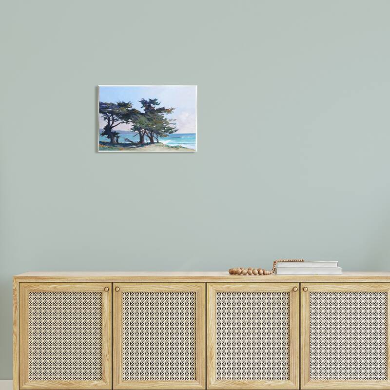 Stupell Coastal Sandy Trees Ocean Waves Wall Plaque Art by Ed Penniman ...
