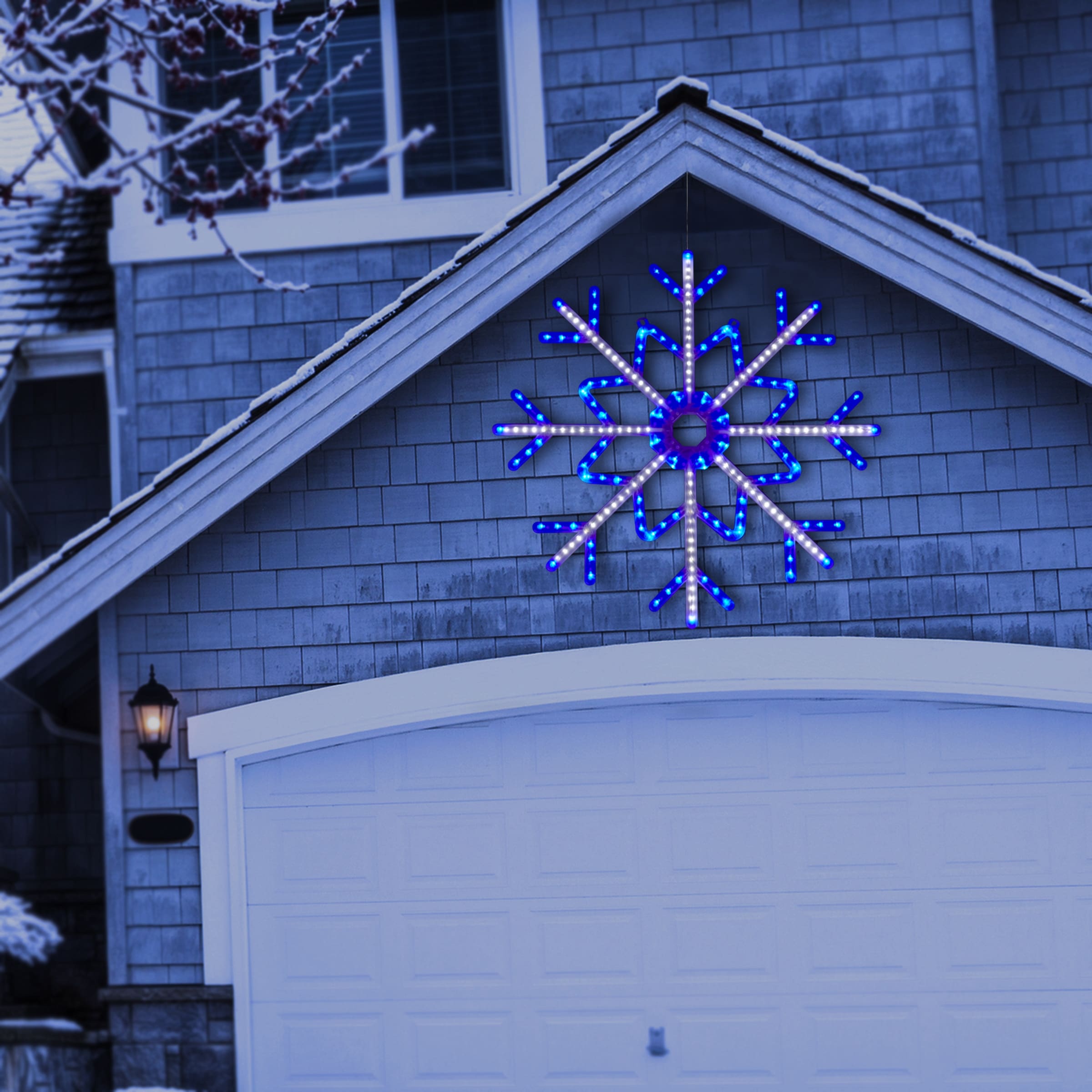 blue snowflake lights
