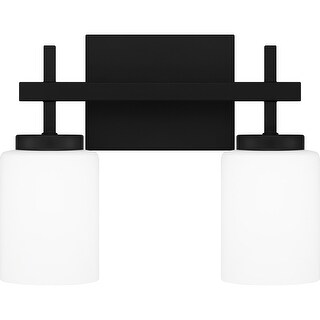 Wilburn 2-Light Integrated LED Matte Black Vanity Light - Bed Bath ...