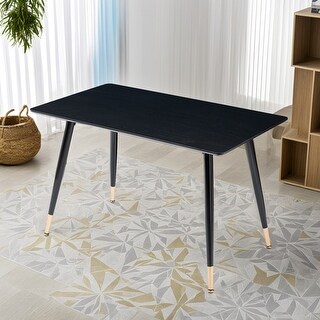 Black Modern Kitchen Dining MDF Table - Bed Bath & Beyond - 42278216