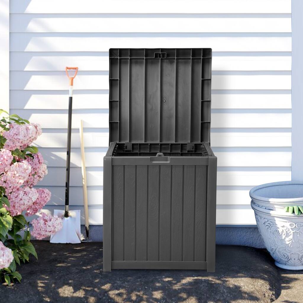 Ainfox 52 Gallon Small Deck Box Outdoor Storage Container - Overstock ...