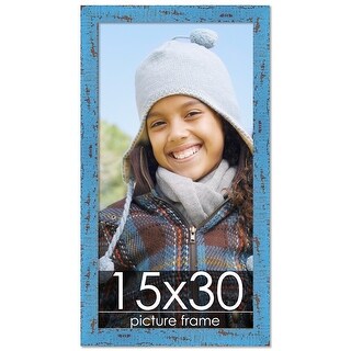 15x30 Shabby Chic / Farmhouse Blue Wood Picture Frame - UV Acrylic ...