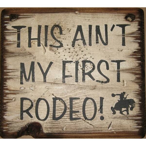 Cowboy Signs Wood Wall Hanging Western First Rodeo White Brown - Bed ...