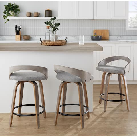 Carson Carrington Sauda 24" Fixed-Height Counter Stools with Bent Wood ...