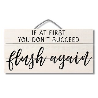Wood Pallet Hanging Sign - Flush Again - Bed Bath & Beyond - 32716056