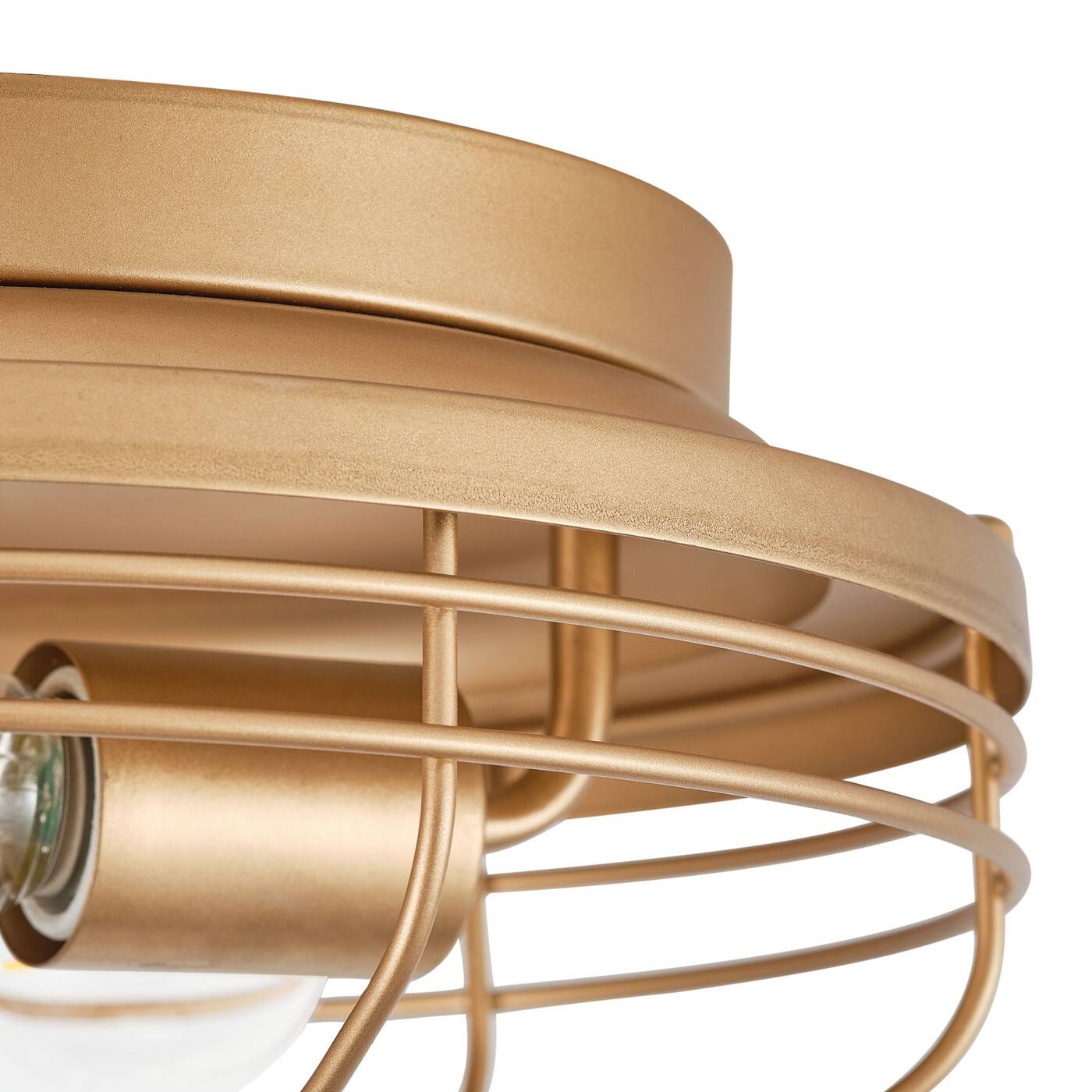 Vintage Retro Charm 2-Light Metal Frame Flush Mount Ceiling Lamp - On ...