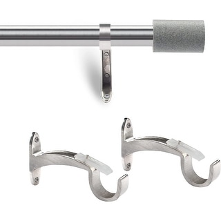 Extendable Curtain Rod with Brackets for Door & Windows Adjustable ...