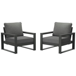 Endless Patio Deep Seating Club Chair with Gray Frame (Set of 2) - Bed ...