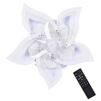 Flower Shape Ceiling Light Fan with Remote Control and 6 Speeds - Bed ...