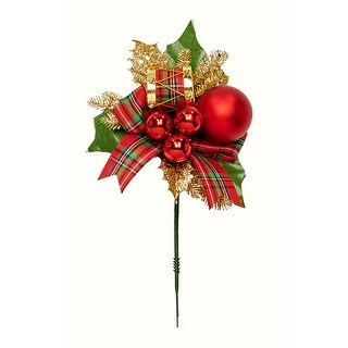 7" Outdoor Weatherproof Christmas Leaf Drum Ball Pick, Set of 12 - Bed ...