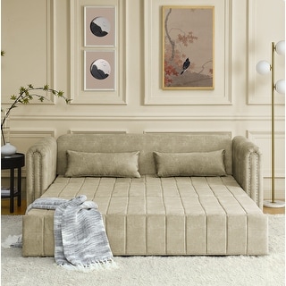 Artsy Upholstered 3 Seats Lounge Sofa & Couches with Rolled Arms ...