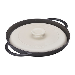 Staub Cast Iron 12-inch Chicken al Mattone Griddle & Press Set - Bed ...