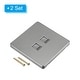 Ethernet Socket Dual Port RJ45 CAT6 Wall Plate Silver Grey for ...