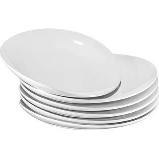 Pro-Grade 11" Curved Ceramic Restaurant Dinner Plate Set, Set of 6 ...