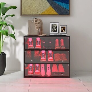 LED Llight Shoe Box Three Layers With Glass Doors - Bed Bath & Beyond ...
