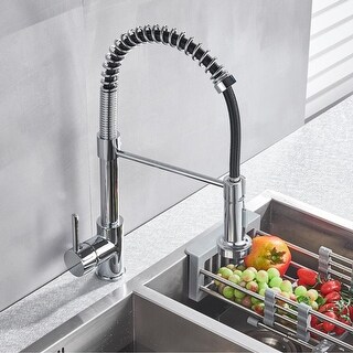 Single Handle Deck Mounted Spring Neck Pull Down Kitchen Faucet - Bed ...
