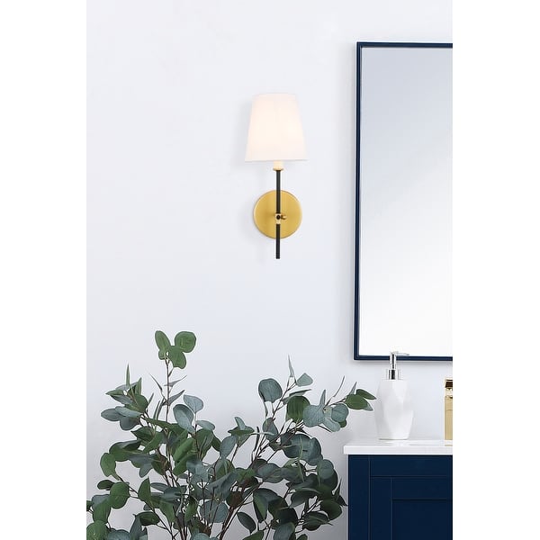Mungo 1-light White Shade Wall Sconce - Bed Bath & Beyond - 26882517