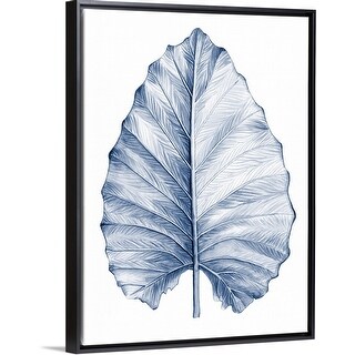 "Indigo Tropical Leaves III" Black Float Frame Canvas Art - Bed Bath ...