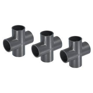 3pcs 1" PVC Water Pipe Fittings 4 Way Tee Cross Joint Connectors ...