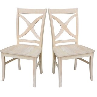 International Concepts Solid Wood Cosmo X-back Dining Chairs, Set of 2 ...